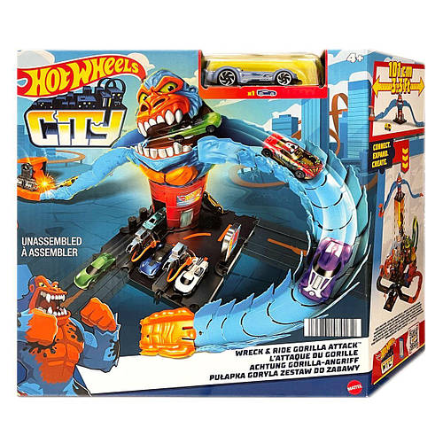 Трек Хот Вілс Сіті Атака Горили На Заправку Hot Wheels City Gorilla ...