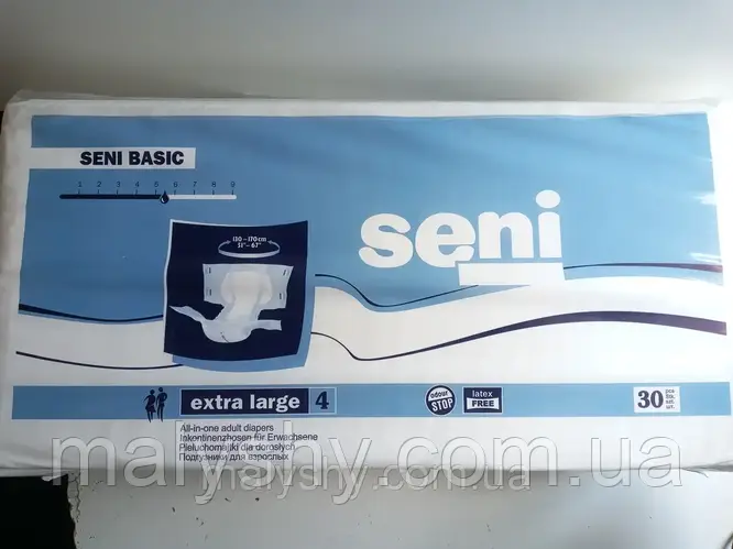 Подгузники для взрослых Seni Basic XL (Extra Large) 30 шт. / Сени №4 ...