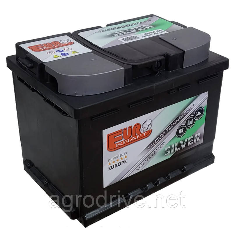Аккумулятор стартерный 60Ah 6СТ-60 EUROKRAFT SILVER (-/+) EN560A ...
