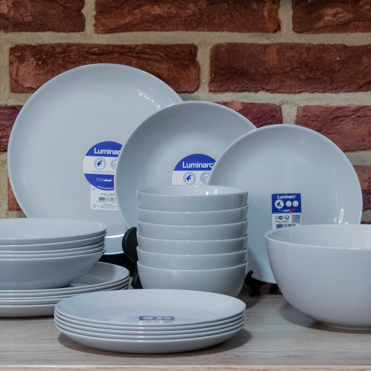 Набір посуду Luminarc Diwali Gray 25 предметів у тих тарі Сірий (ID ...