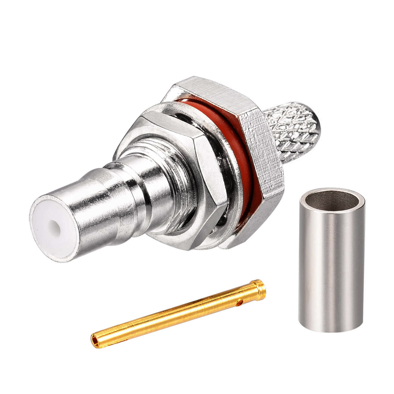 ВЧ роз'єм QMA Female (мама, гніздо) обтискний на кабель RG58 RG142 RG223 LMR 195 LMR200 SYV50-3 ...