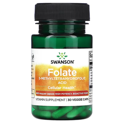 Folate 5-Methyltetrahydrofolic Acid 800 мкг Swanson 30 капсул (ID ...
