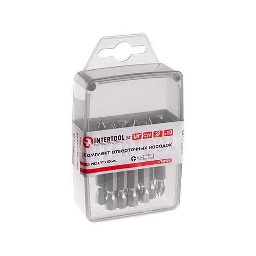 Комплек насадок до викруток PH2 1/4" x 50 мм уп.10 од. INTERTOOL VT-0014 (ID#1451908514), цена ...