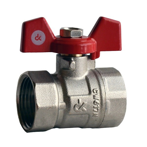 Кран кульовий ручка-метелик внутрішня різь Ду20 Derkaliber Kraft (Ру=25 ...