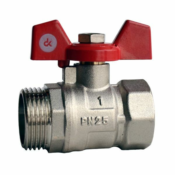 Кран шаровый ручка-бабочка внутренняя-наружная резьба Ду25 Derkaliber ...