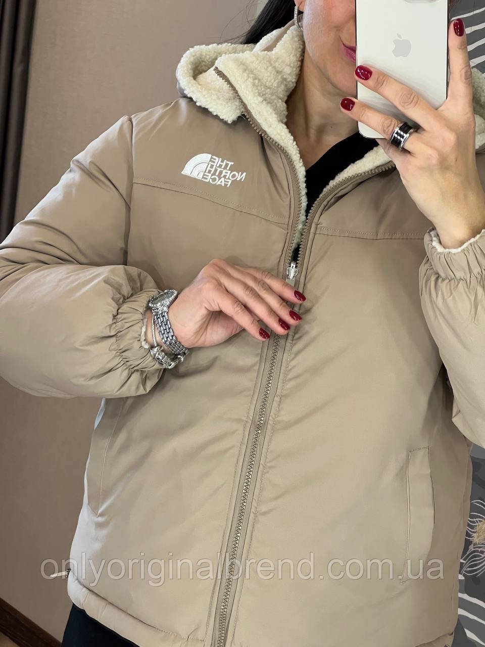 Куртка женская tnf двухсторонняя на меху еврозима разм.м-хл (ID ...