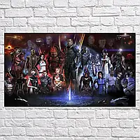 Плакат "Масс Эффект, Шепард и главные герои, Mass Effect", 60×107см (ID ...