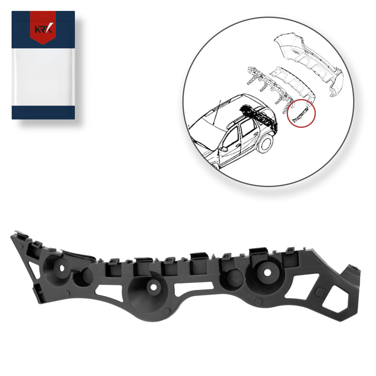 Кріплення бампера Renault Logan Sandero 2 кронштейн лівий задній ...