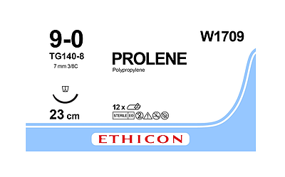 Хірургічна нитка Ethicon Етилон (Ethilon) 9/0, довжина 30 см, 2 шт ...