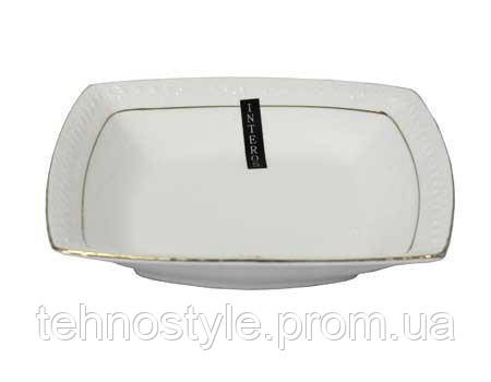 Тарілка глибока порцеляновий біла квадратна Снігова королева Interos 7.5/ 223719-A (ID ...