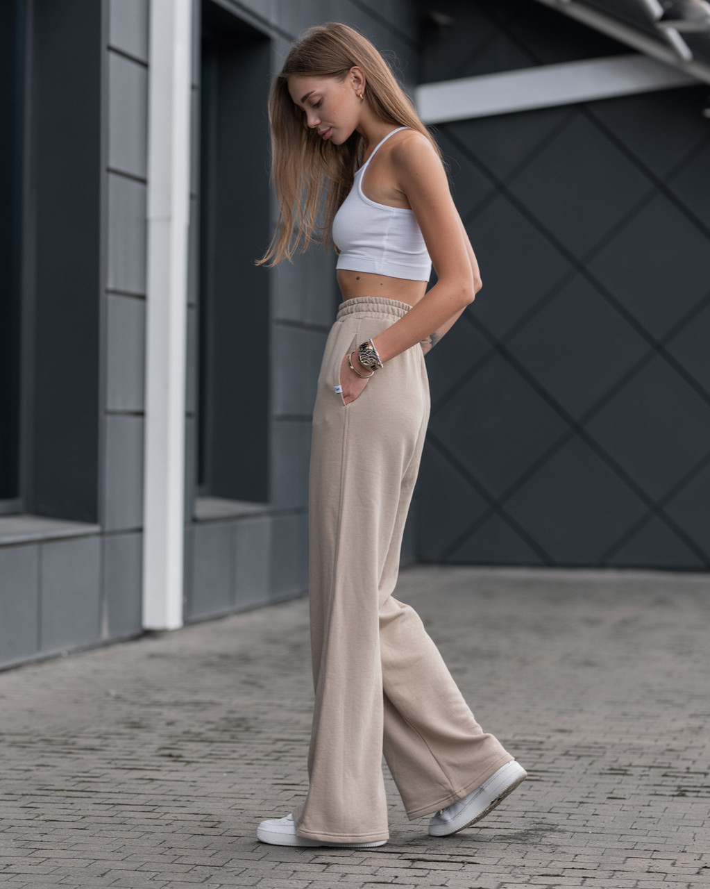 Женские Спортивные Брюки Клеш Staff Ni Beige Shopingo Жіночі Спортивні ...