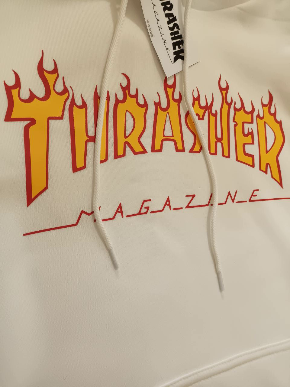 Худи Thrasher Flame белое унисекс толстовка Трешер Трэшэр (ID ...