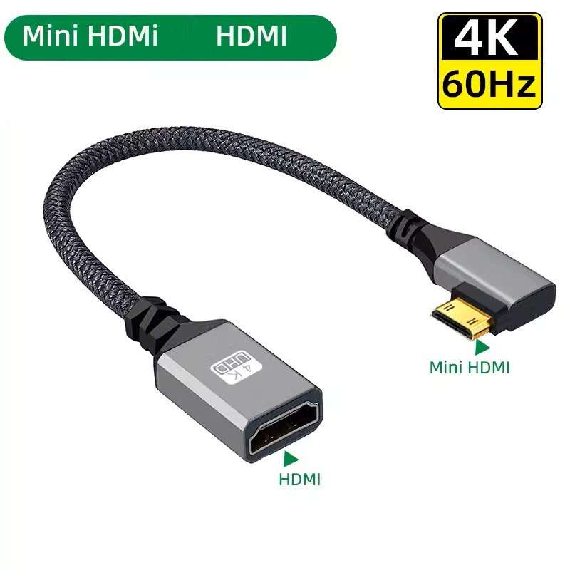 Угловой Кабель HDMI Мини - HDMI 2.0 Mama 90 Град. Левый Угол 90 ...