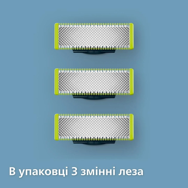 Сменные лезвия Philips OneBlade QP230/50 3шт. (лезвия филипс уан блейд ...