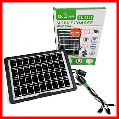 Сонячна панель CCLamp CL-1615 Solar 15 Вт заряджання від сонця 36*25*3 ...