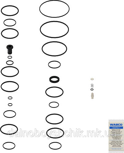 Ремкомплект главного тормозного крана 9730090002 WABCO 973009000-6/010 ...
