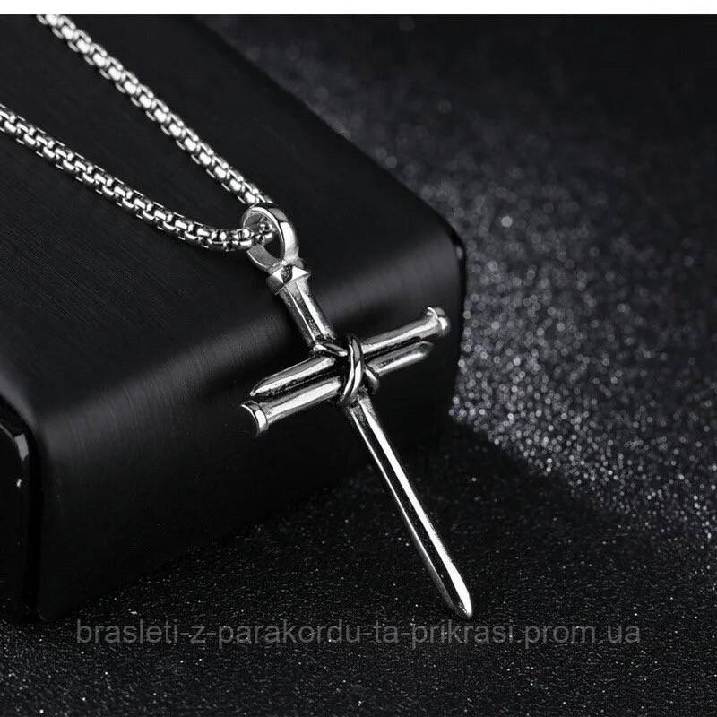 Вінтажне кольє в стилі панк кулон намисто хрестик чоловіче жіноче ціна 199 ₴ купити на Prom Ua