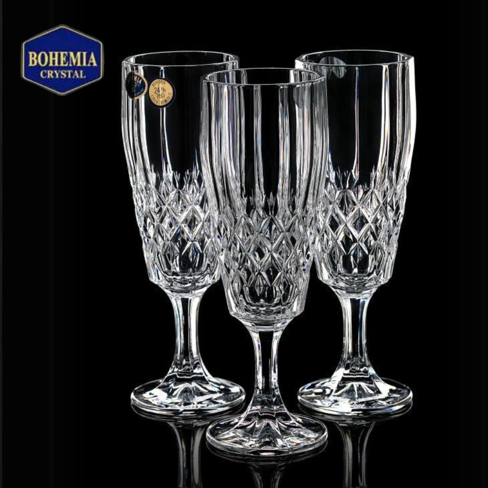 Хрустальные бокалы для шампанского BOHEMIA Crystal Angela 6 шт Набор ...