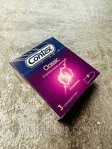 Презервативи латексні Contex classic класичні упаковка # 3 Оригінал до 2027 року, 3 штуки. (ID ...