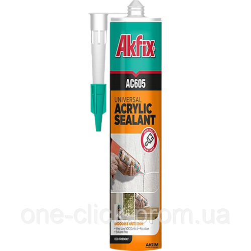 Герметик акриловый Akfix AC605 310 мл белый (ID#2017268429), цена: 68. ...