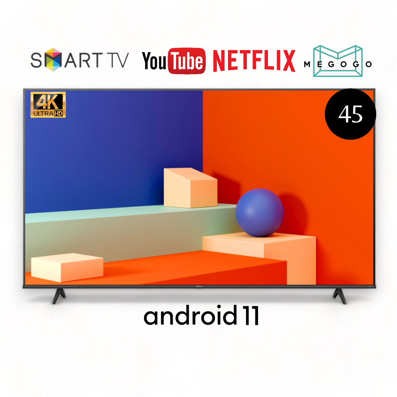 Телевізор LG 45 дюймів UHD Smart TV Android 11 Wi-Fi LED 4К Смарт ТВ ...