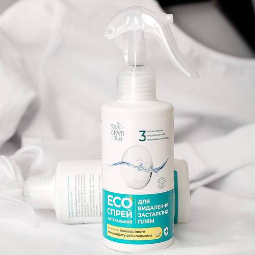 ЭКО спрей пятновыводитель для цветных и белых вещей Green Max 200 мл ...