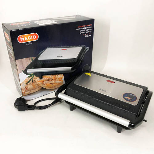Профессиональная сендвичница Magio MG-364 с антипригарным покрытием и VP-893 индикатором нагрева ...