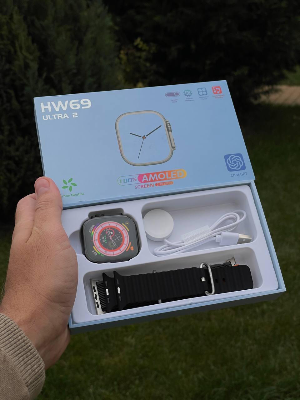 2023 Новинка AMOLED HW69 Ultra 2 Smart Watch Series 9 Compass, 49 мм 2 ...