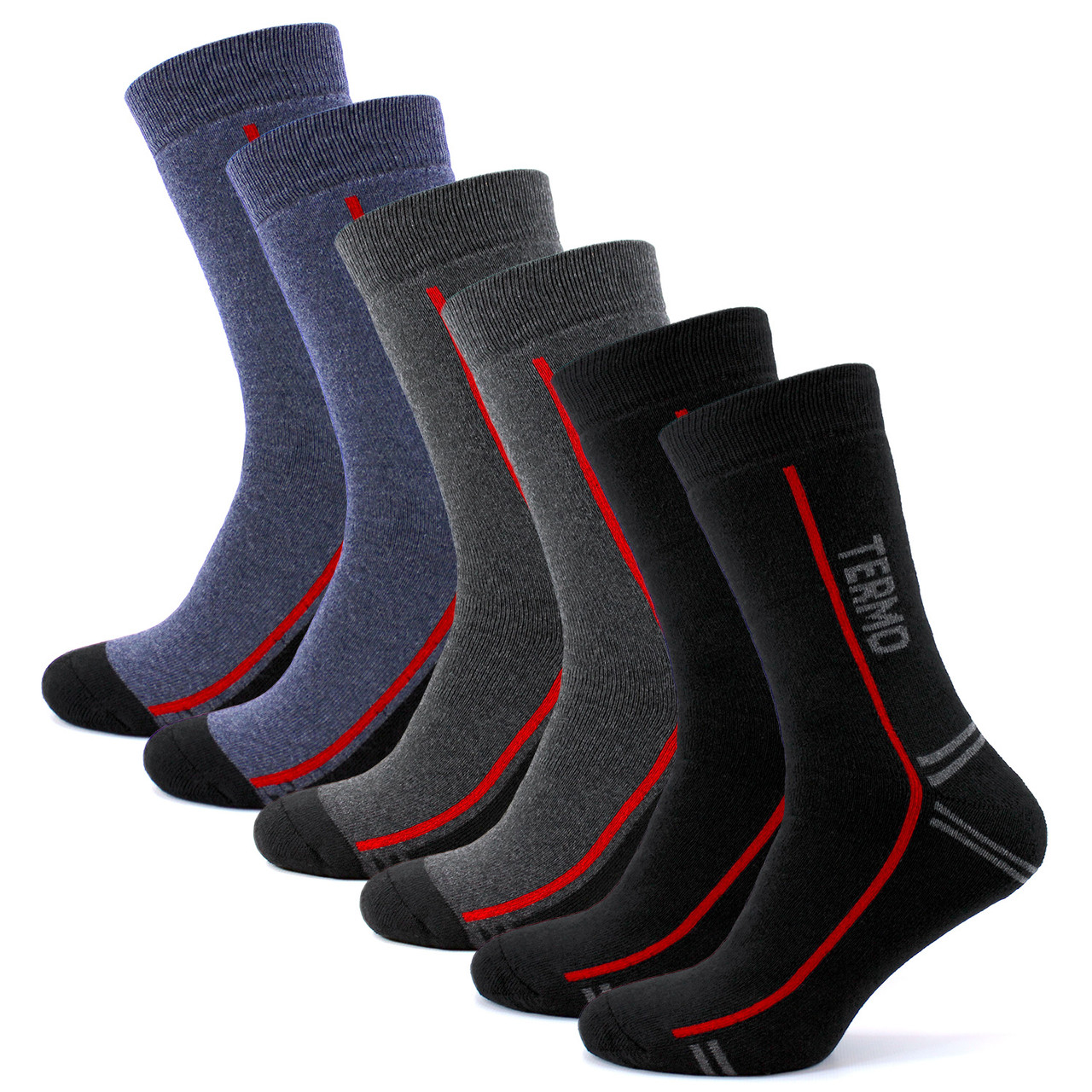 Зимові вовняні термошкарпетки Thermo Winter 40-44 Color високі махрові ...