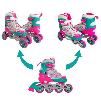 Детские раздвижные ролики для начинающих 3в1 Profi Roller 4148, PU ...