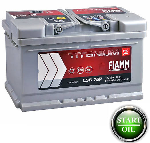 АКБ FIAMM 75Ah 730А R+ TITANIUM PRO L3B75P (h=175) (ID#926855964), цена ...
