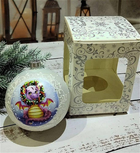 Стеклянный елочный шар с Драконом (ID#2019535722), цена: 120 ₴, купить ...