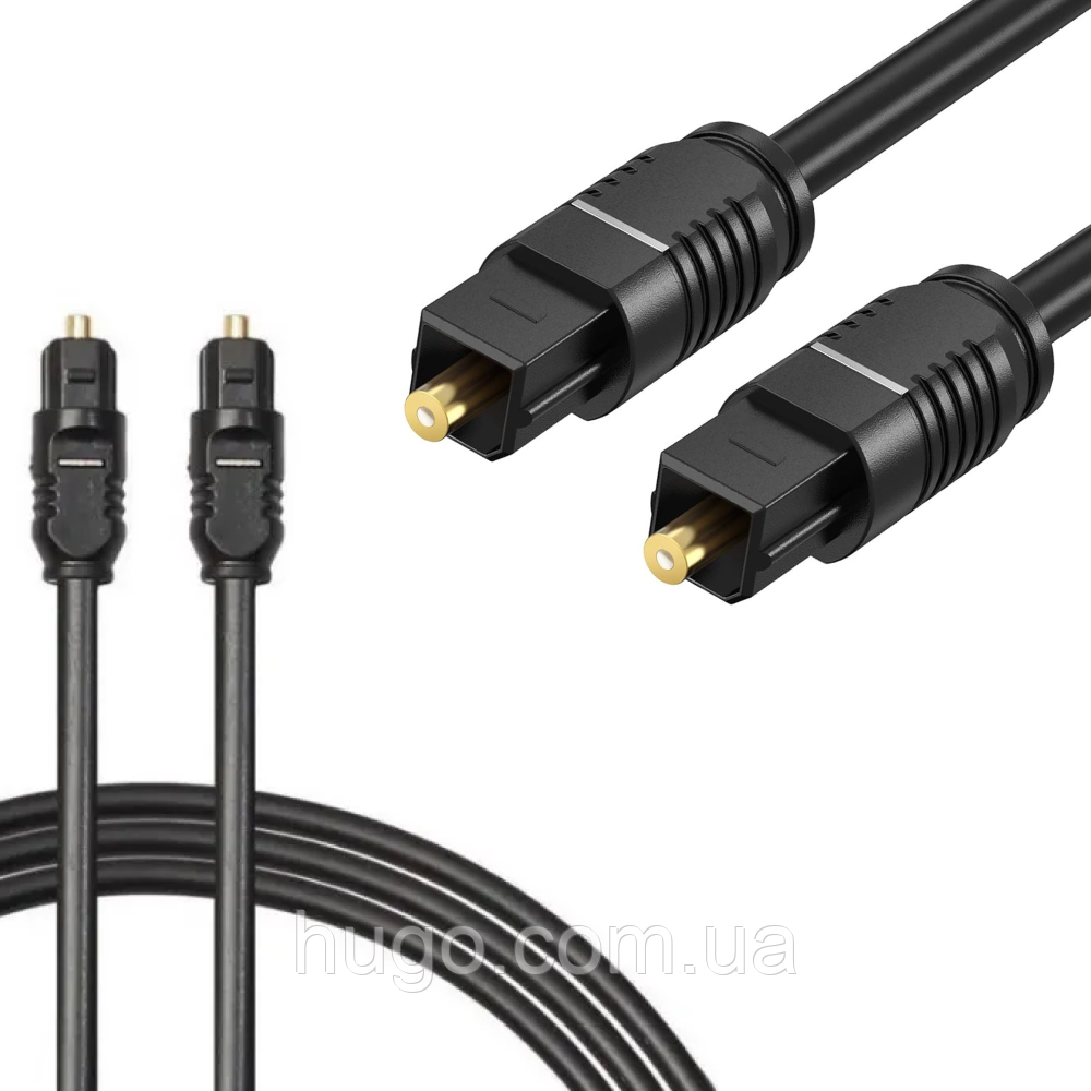 Оптичний звуковий кабель 5м, Чорний / Аудіо кабель з оптоволокна ...