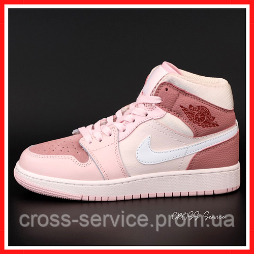 Кроссовки женские Nike air Jordan Retro 1 pink / Найк аир Джордан Ретро ...