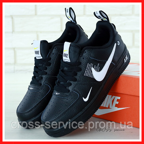 Кроссовки женские и мужские Nike Air Force 1 black / кеды Найк аир Форс ...