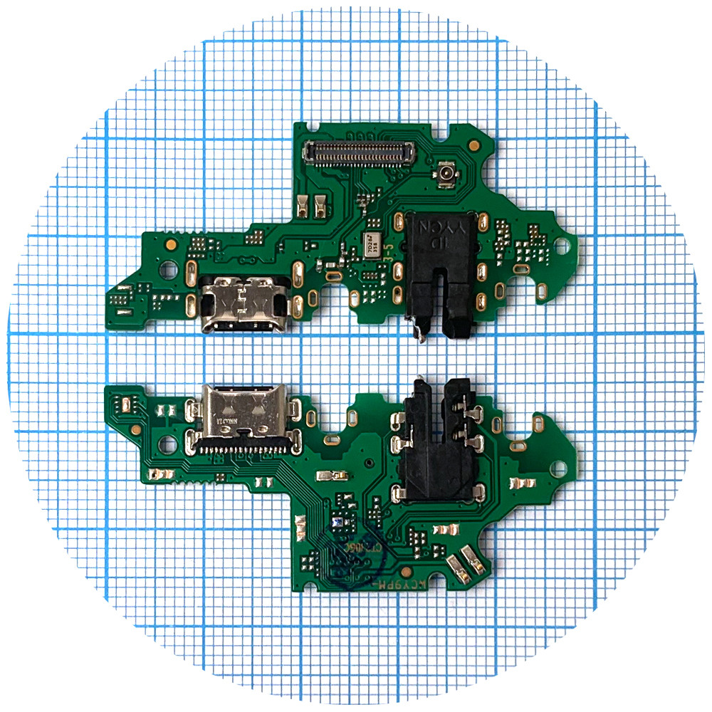 Шлейф Huawei P Smart Z STK-LX1 с разъемом зарядки и микрофоном - нижняя ...