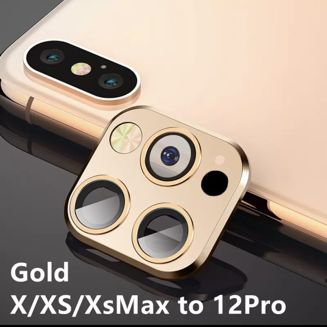 Наклейка на камеру Айфона X/XSMAX-12PRO золото(пудровый) F0193 (ID ...