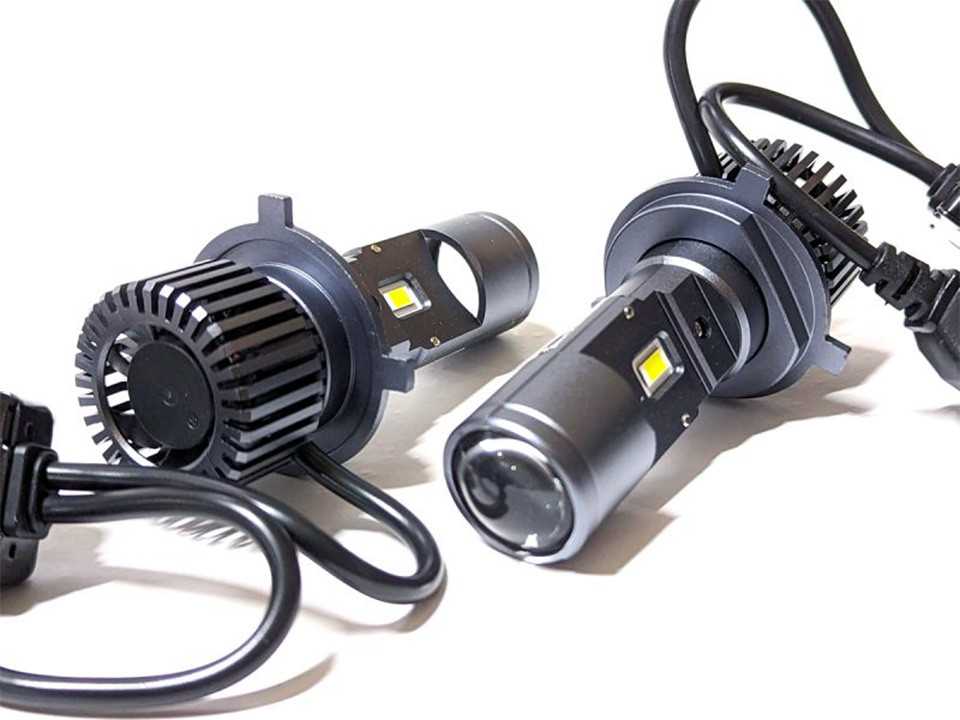 Светодиодные LED лед лампы линзы GT4 цоколь H4, мини би-линзы 6500К с ...