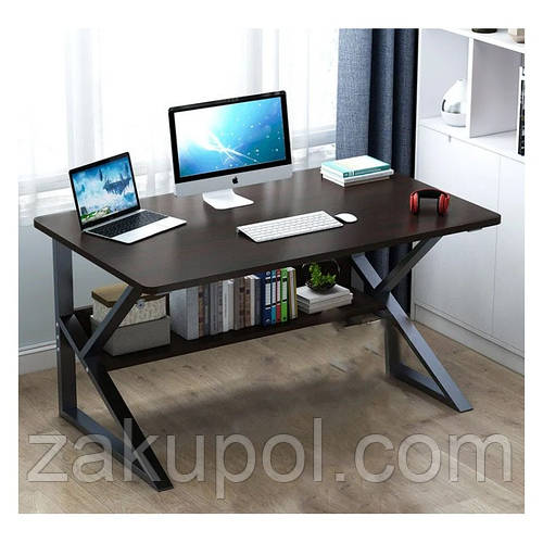 Компьютерный стол с полкой STL08CZ Черный | 100x60см (ID#2023062604 ...