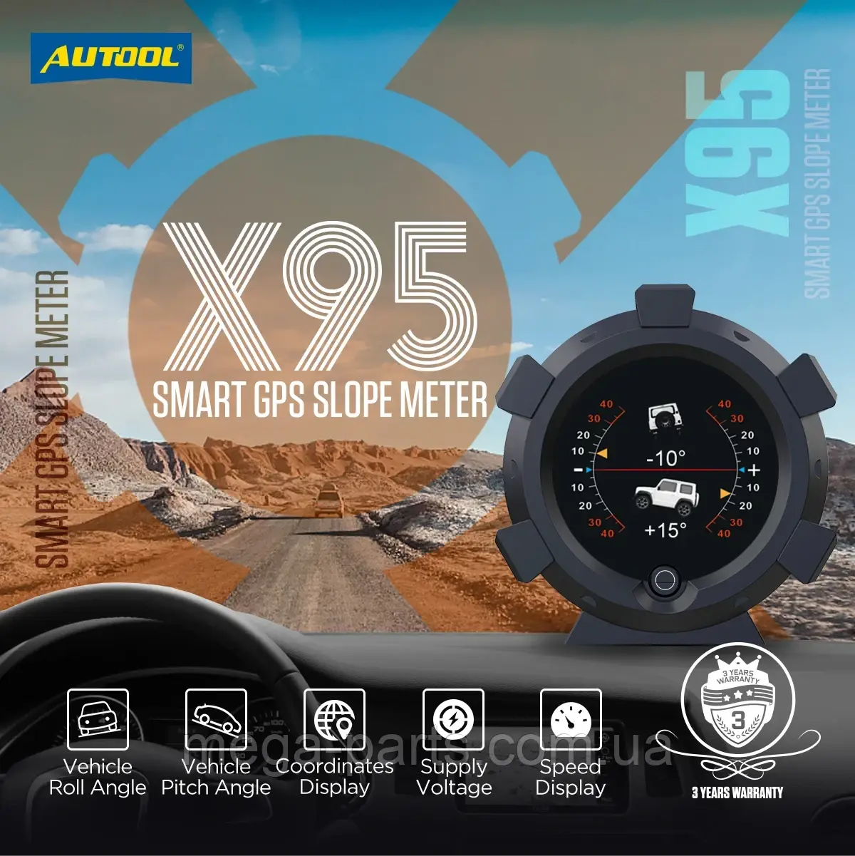 AUTOOL X95 Автомобільний інклінометр 4x4 забезпечує кут нахилу ...