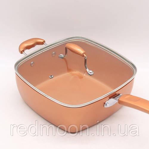 Универсальная сковорода 5в1 с фритюрницей Copper Cook Deep Square Pan ...