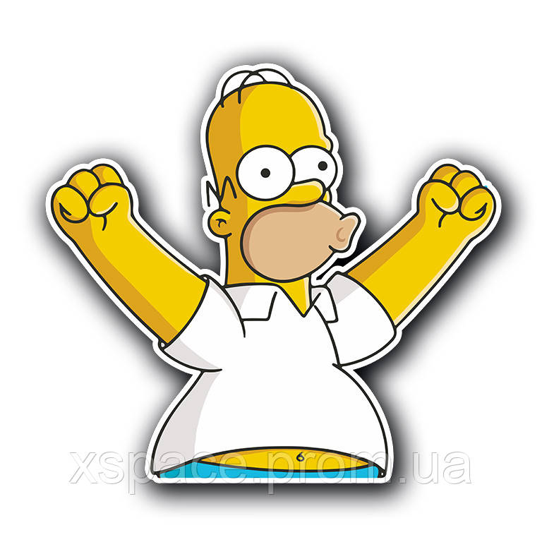 Наклейка "Homer Simpson WOW" (11х11см) (ID#2025507086), цена: 109 ...