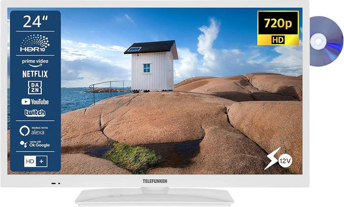 Телевизор 24 дюйма Telefunken XH24SN550MVD-W (Smart TV HD Wi-Fi DVD ...