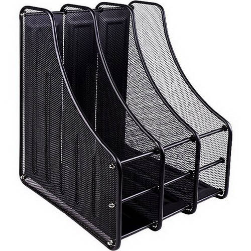 Лоток канцелярський вертикальний 3 відділення "Logo" 307С-B, чорний ...