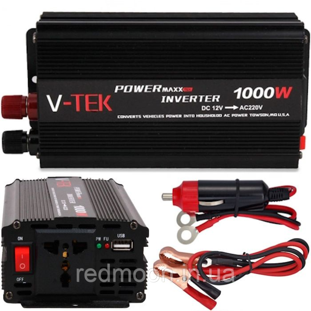 Перетворювач напруги VTEK SSK-1000W з USB / Автомобільний інвертор з ...