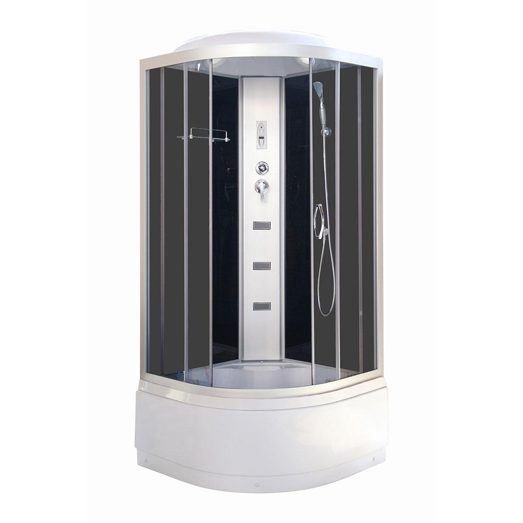 Душовий бокс Vivia 95 R RC 90x90х215 см з глибоким піддоном з гідромасажем сатин тоноване скло ...