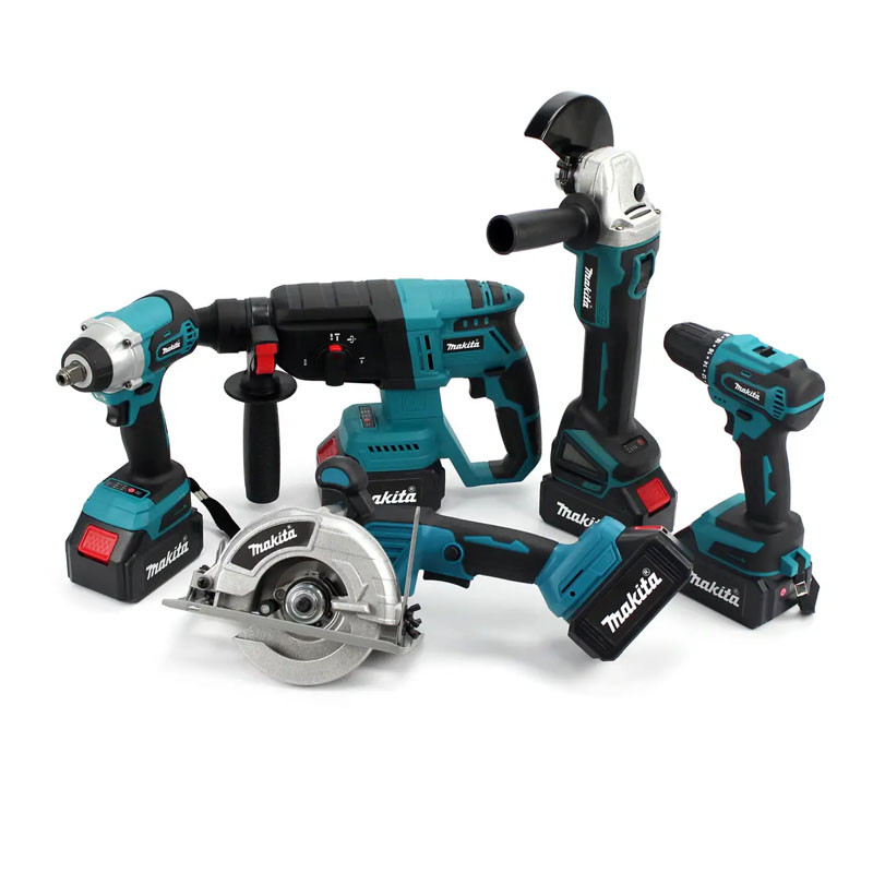 Набор инструментов Makita 5в1 аккумуляторная циркулярная пила, болгарка ...
