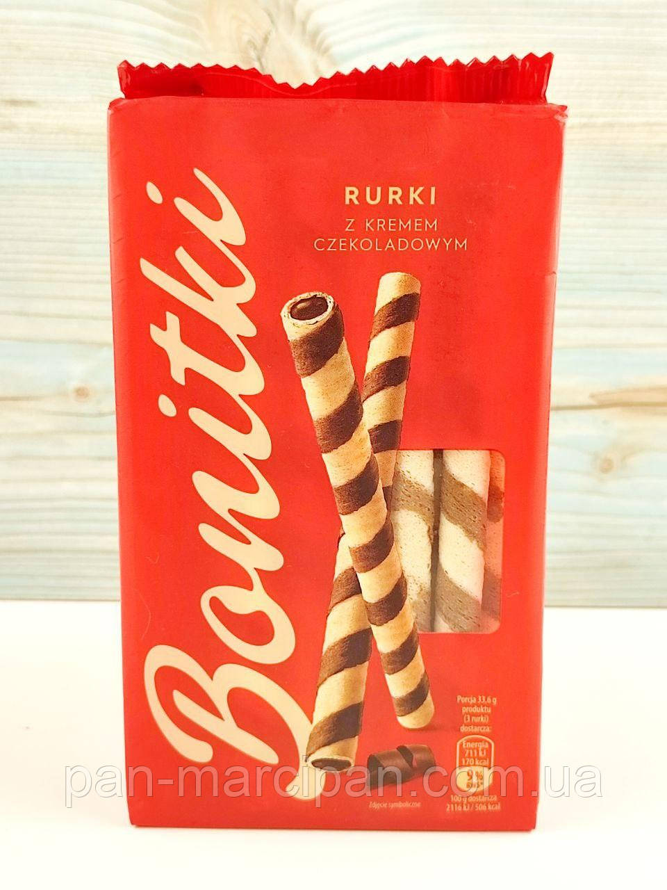 Вафельные трубочки с шоколадним кремом Bonitki Rurki 280 г Польша (ID ...