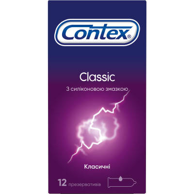 Презервативи Contex Classic латексні із силіконовим мастилом (класичні) 12 шт (5060040302552) fx ...