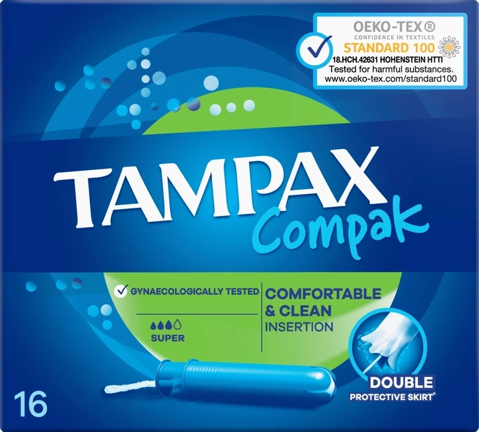 Тампоны Tampax Compak Super с аппликатором (16шт.) от интернет-магазина ...
